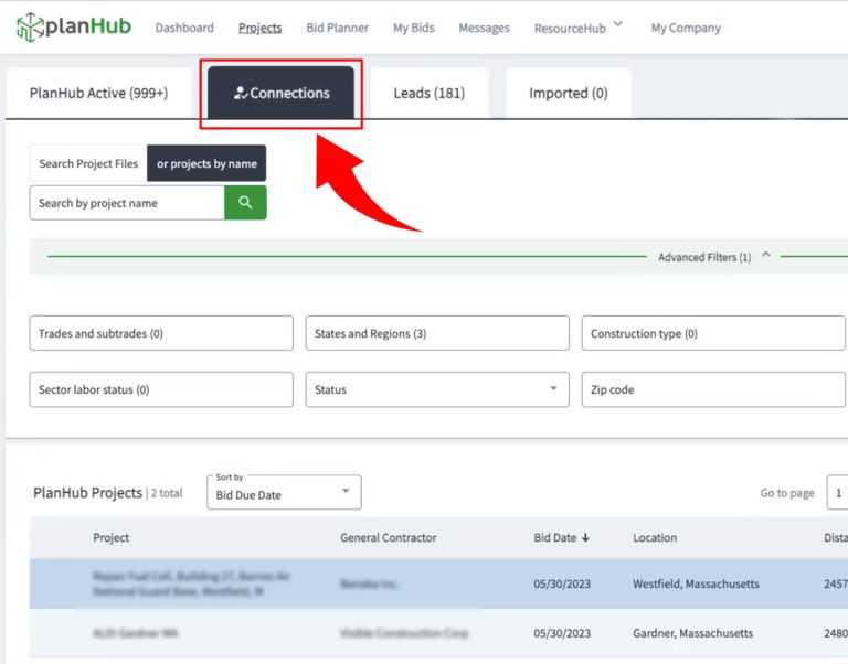 Introducing Connections Tab for Subcontractors by PlanHub
