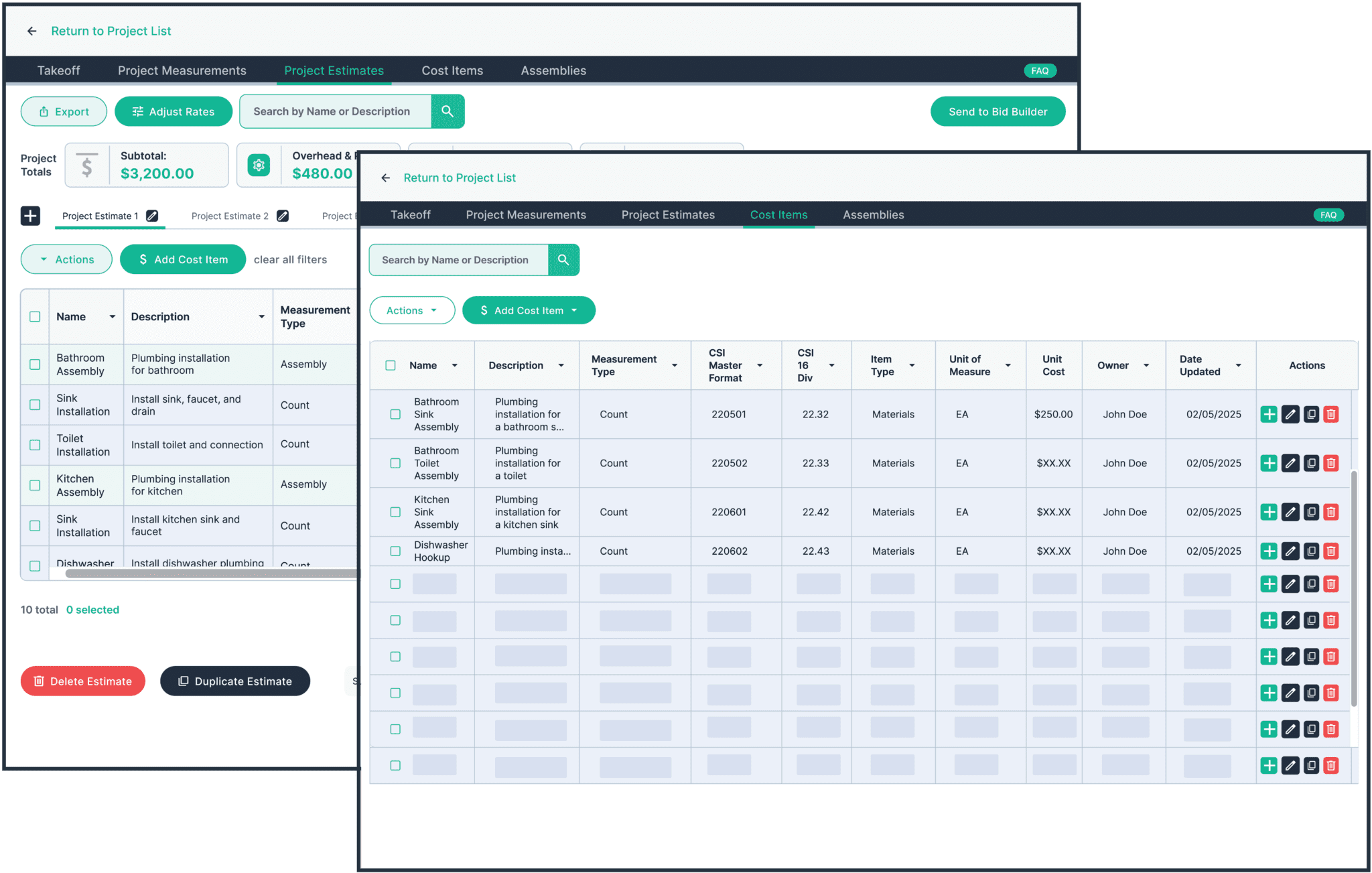 Takeoff & Estimation - PlanHub